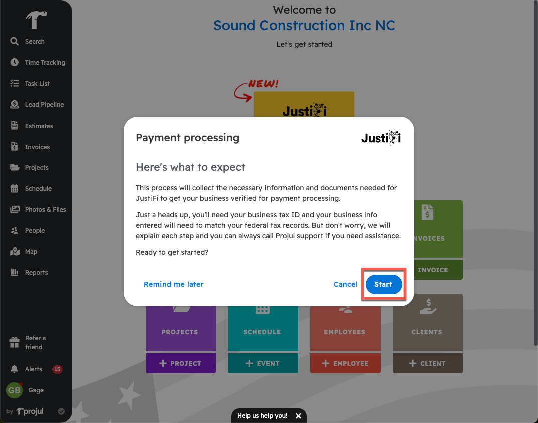 How can I set up payment processing through JustiFi? – Projul Knowledge Base