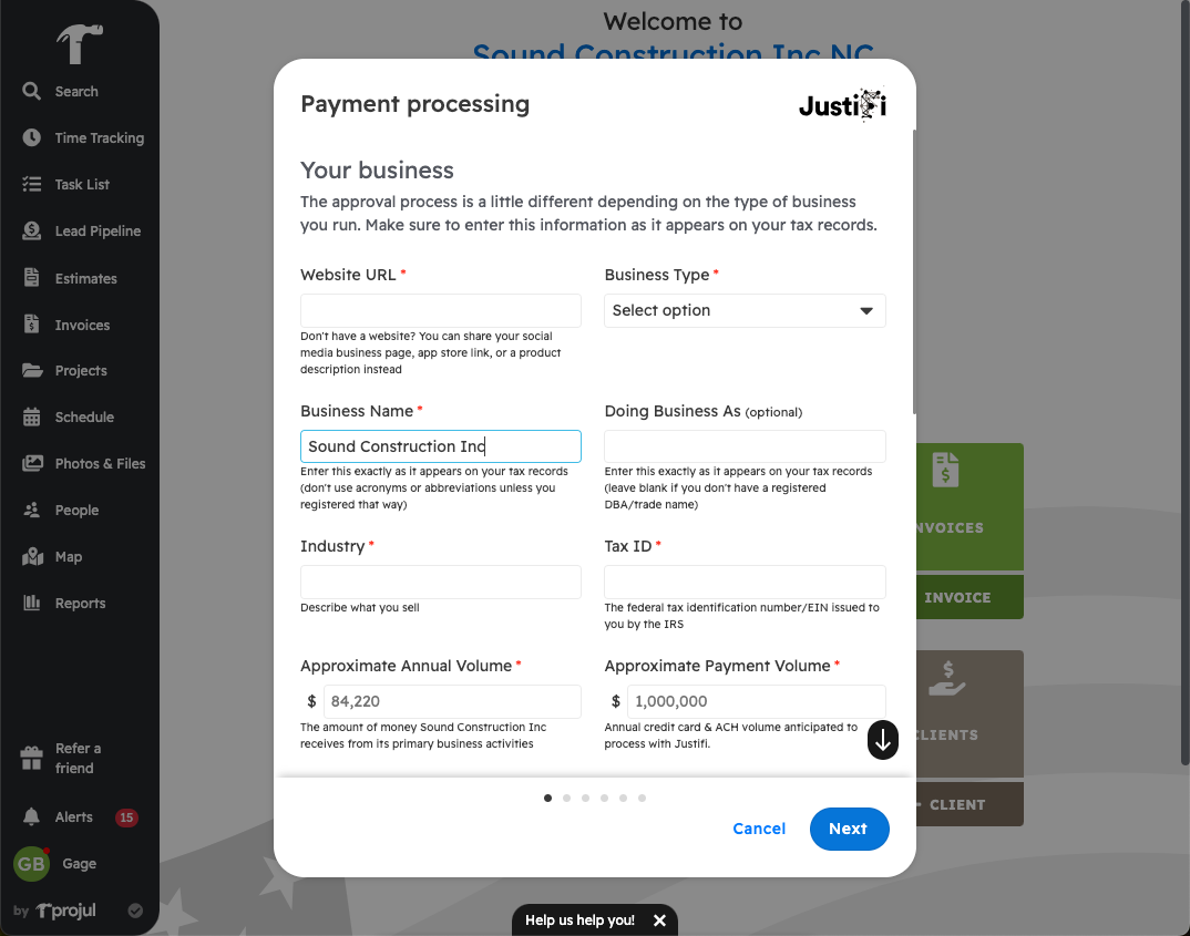 How can I set up payment processing through JustiFi? – Projul Knowledge Base