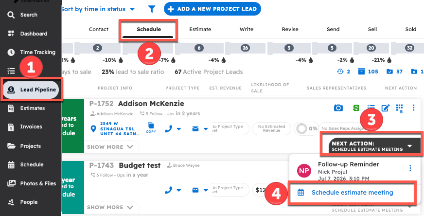 How do I use the "To Schedule" phase in the sales pipeline? – Projul ...