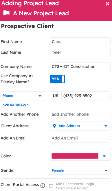 How do I create a new project lead? – Projul Knowledge Base