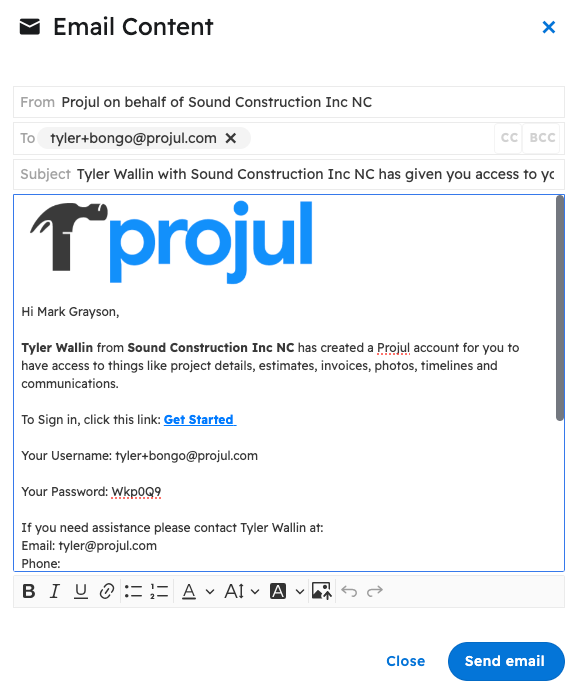 How do I set up the Client Portal, and what will my customer see? – Projul Knowledge Base
