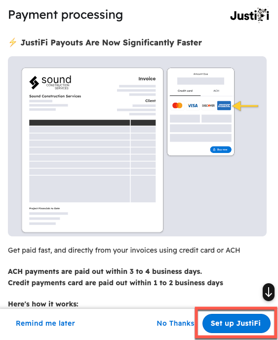 How can I set up payment processing through JustiFi? – Projul Knowledge Base