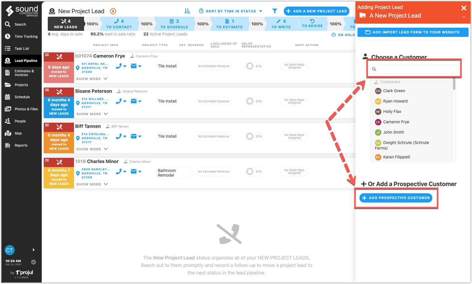 How do I create a new project lead? – Projul Knowledge Base
