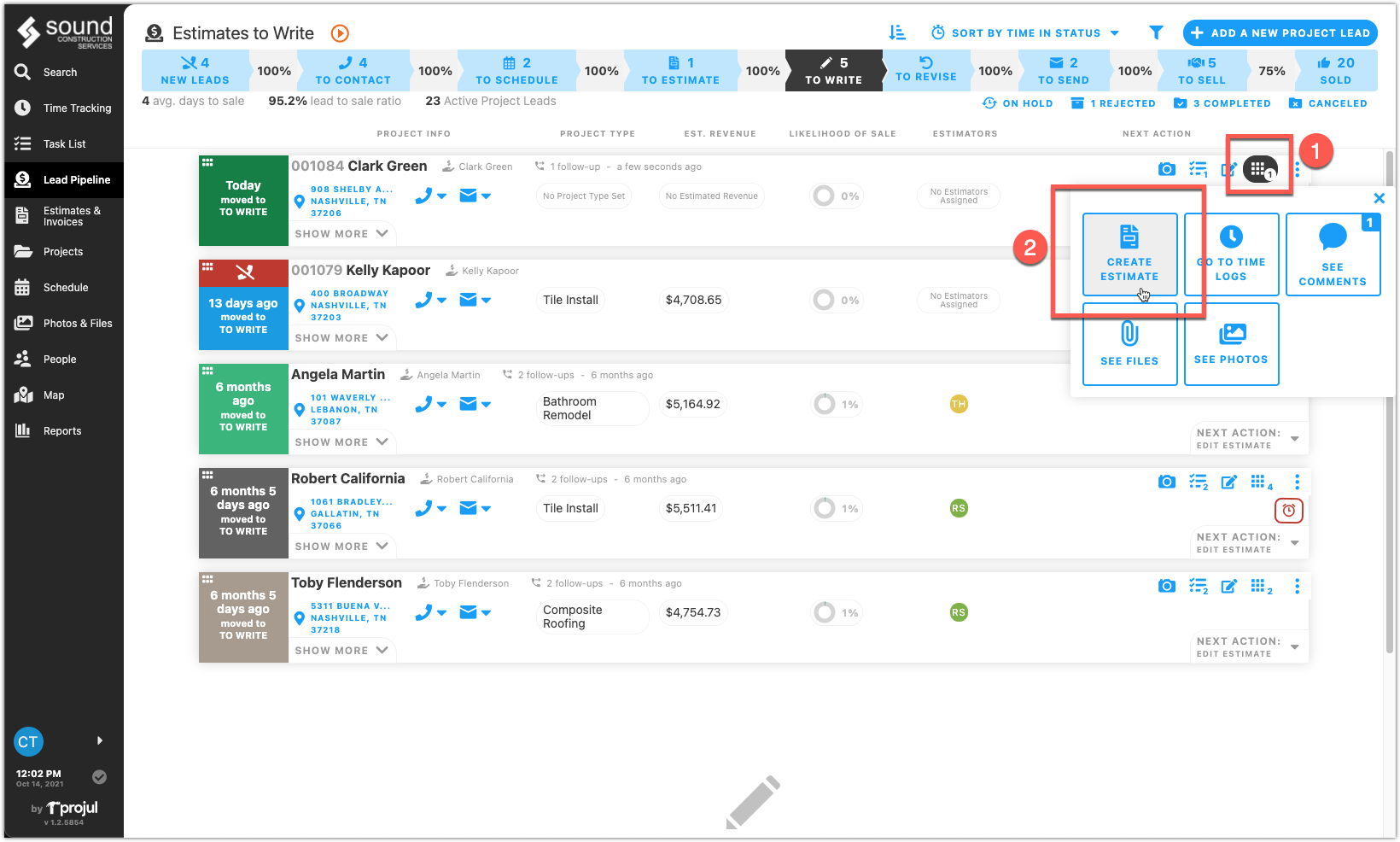 How do I create a new Estimate in Projul? – Projul Knowledge Base